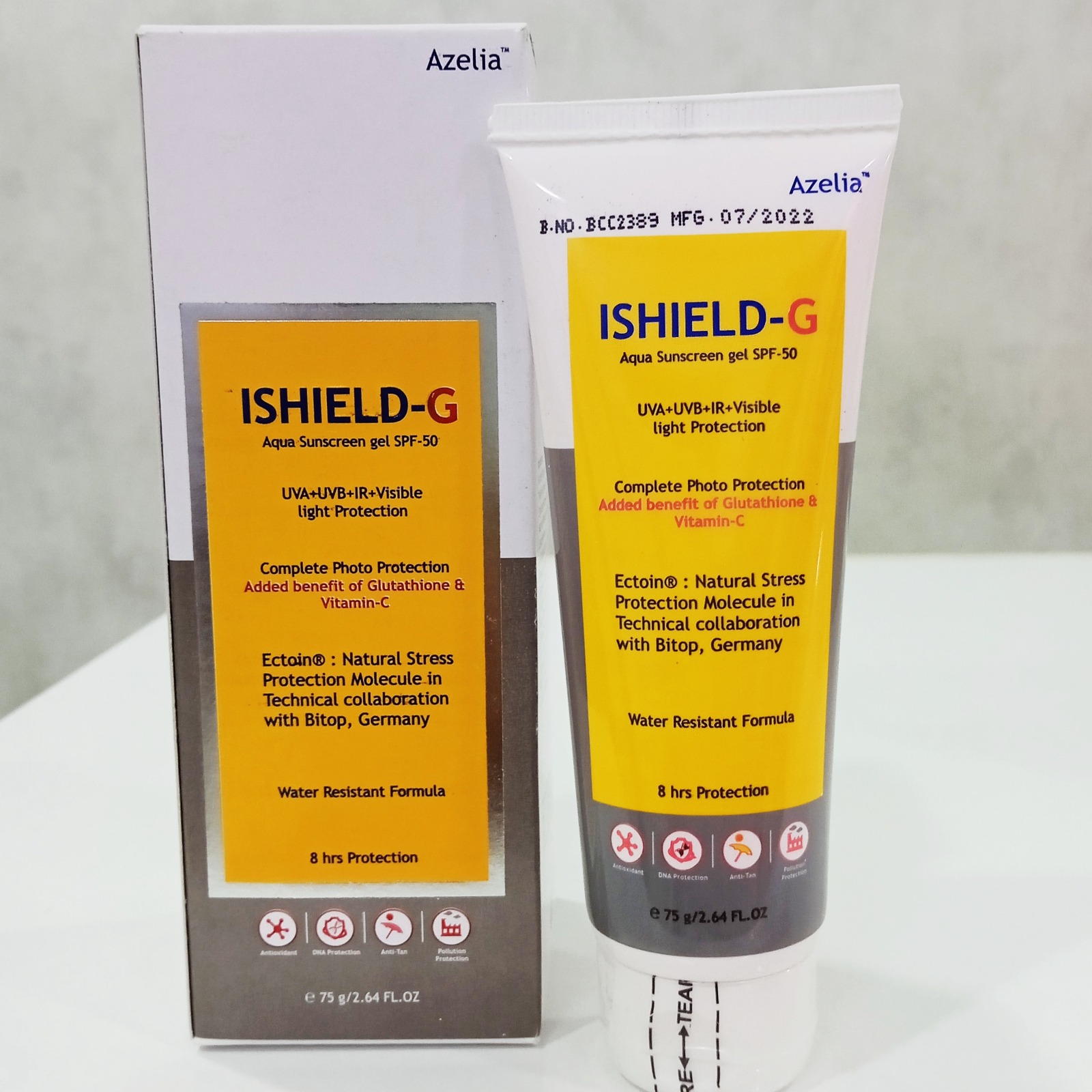 Azelia I-Shield-G Aqua Sunscreen Gel SPF 50 - Dr Pauls Hair & Skin Products
